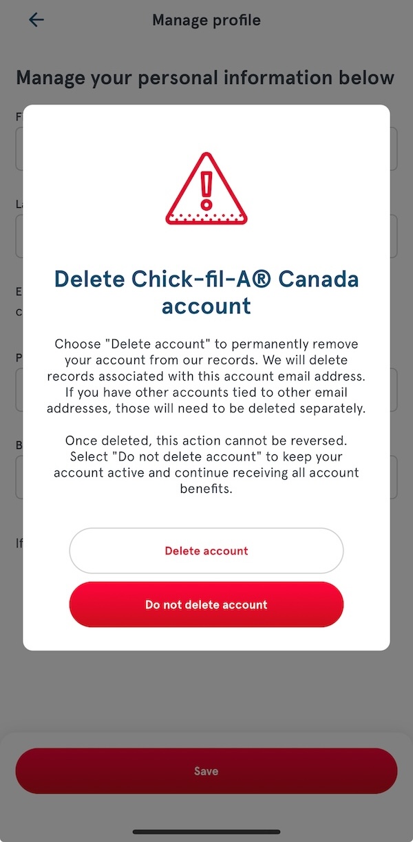 How do I delete my account?